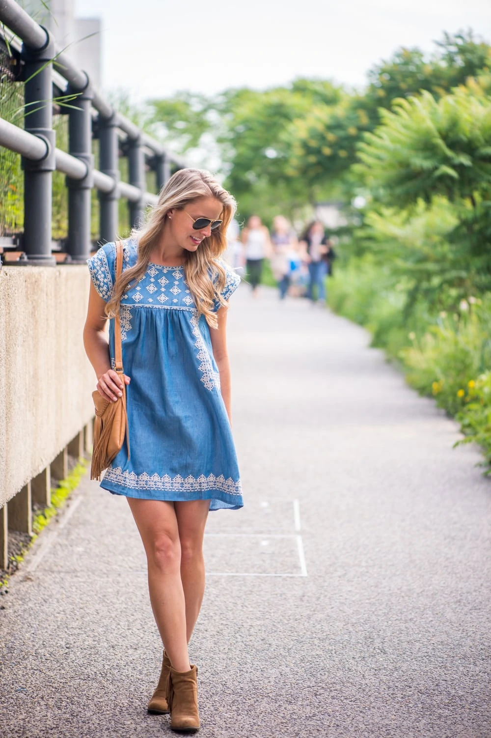 EMBROIDERED CHAMBRAY DRESS - Styled Snapshots