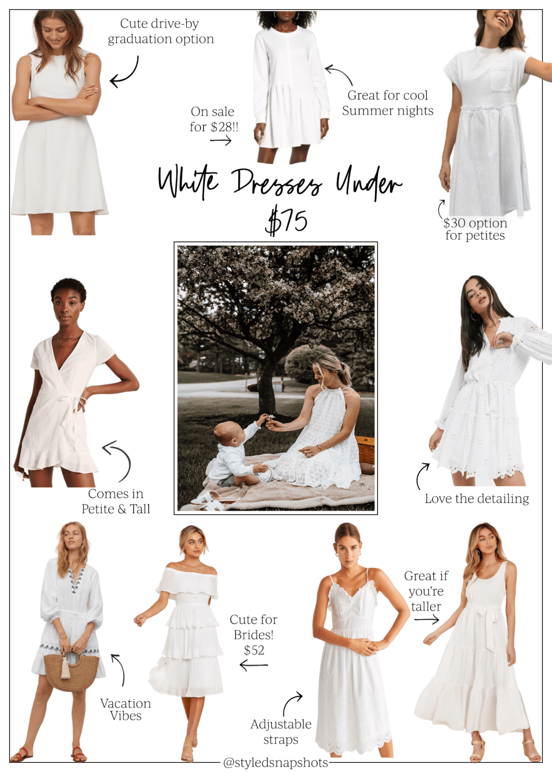 White Dresses Under $75 - Styled Snapshots